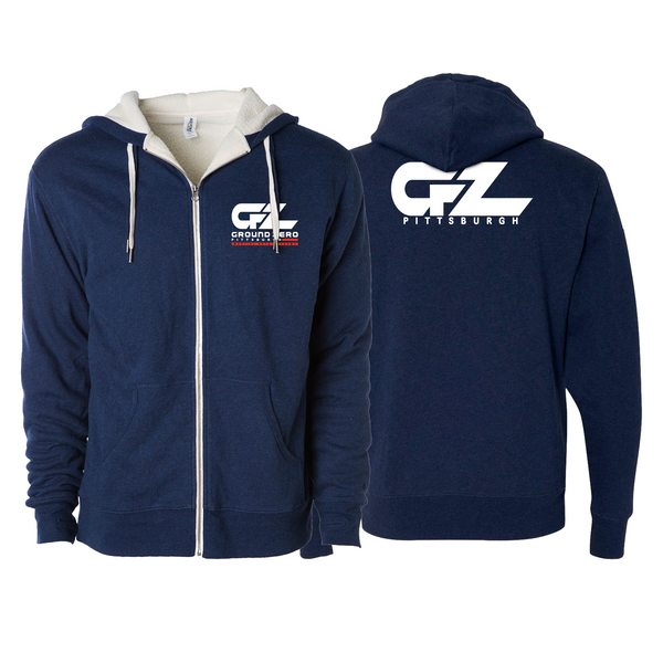 Ground Zero Pittsburgh Academy Sherpa Lined Zip-Up Hoodie #1606 B ...