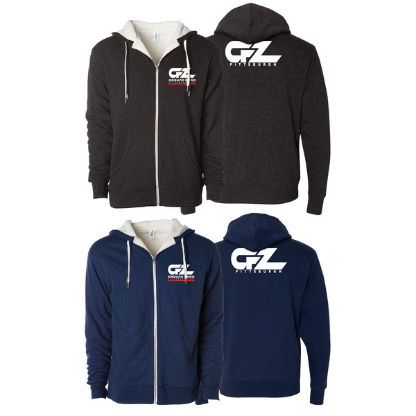 Ground Zero Pittsburgh Academy Sherpa Lined Zip-Up Hoodie #1606 B ...