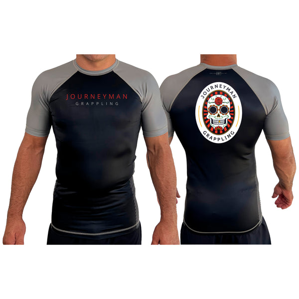 Journeyman Grappling All Black Ranked Short Sleeve Rash Guards #8011 A ...