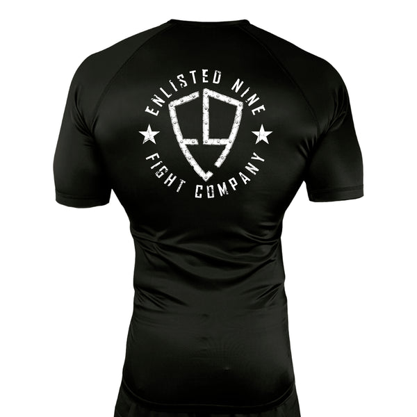 Enlisted Nine All Black Custom Rash Guards Short Sleeves #8026 A ...