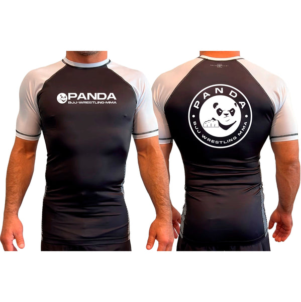 Panda BJJ All Black Ranked Short Sleeve Rash Guards #8038 A - Break ...
