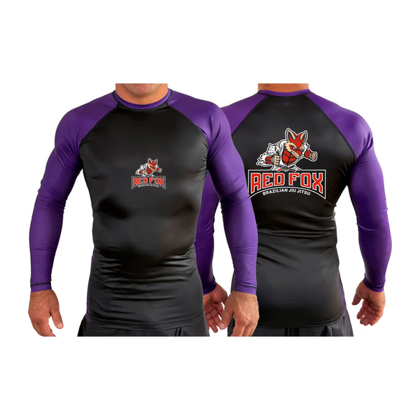 Red Fox Brazilian Jiu-Jitsu All Black Ranked Long Sleeve Rash Guards ...