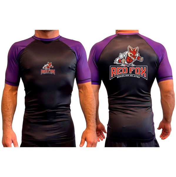 Red Fox Brazilian Jiu-Jitsu All Black Ranked Short Sleeve Rash Guards ...