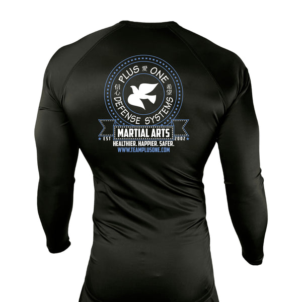 Plus One Defense Systems All Black Custom Rash Guards Long Sleeves #80 ...