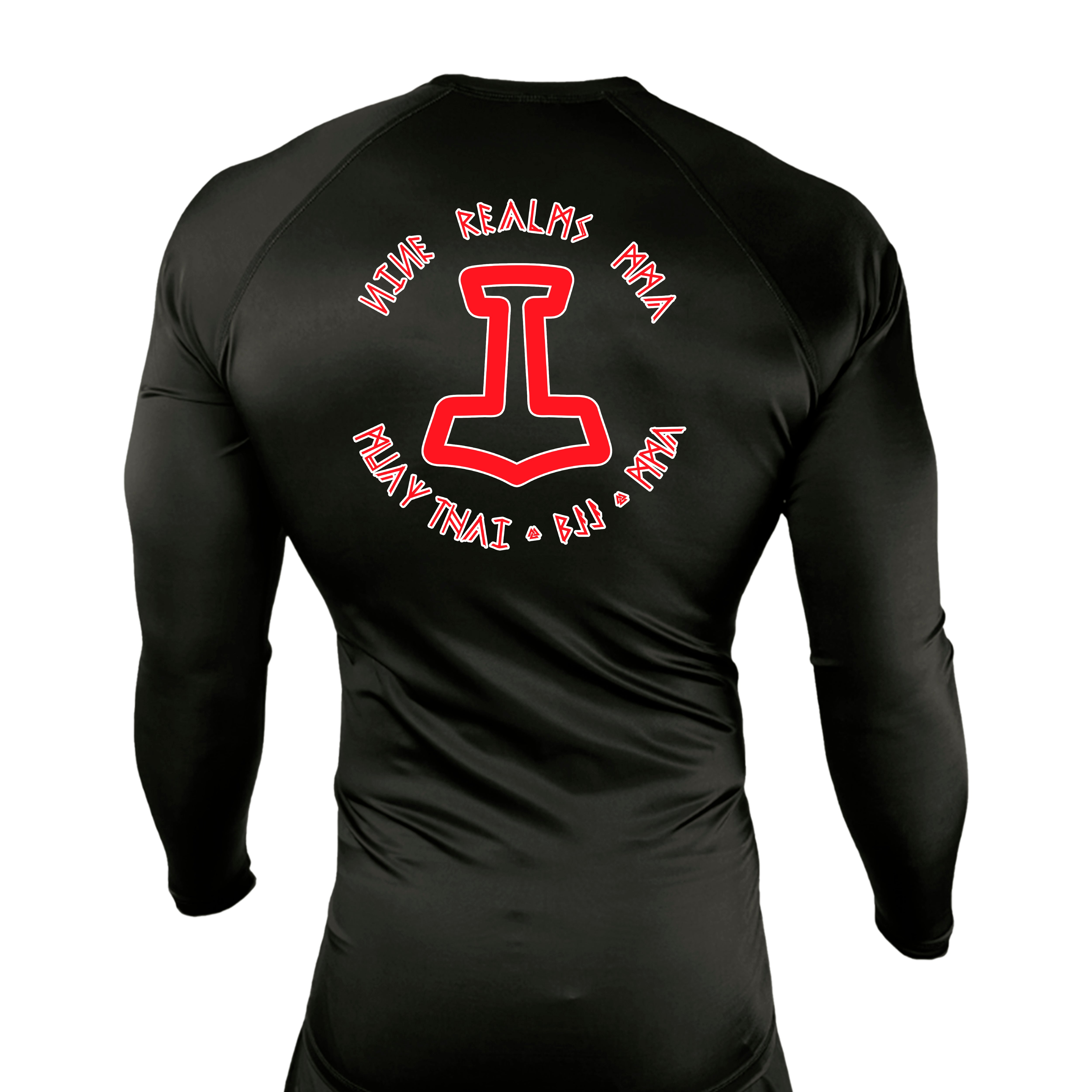 Nine Realms MMA All Black Custom Rash Guards Long Sleeves #8080 A - Break Point FC