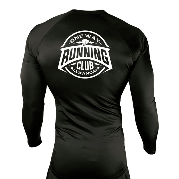One Way Running Club Rash Guards Long Sleeves All Black - Break Point FC