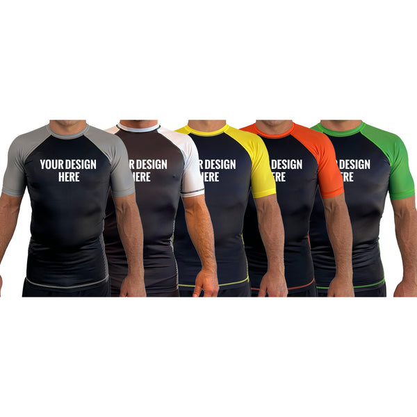 All Black Ranked Short Sleeve KIDS Rash Guards - Break Point FC